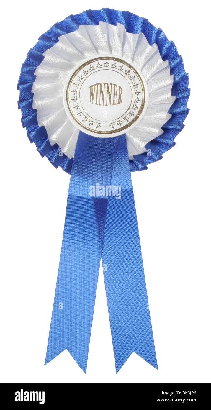 The Winners Blue Rosette for best in class Stock Photo - Alamy