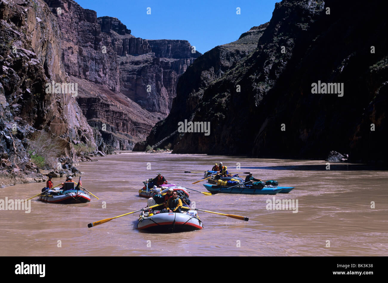 Rafting on the Colorado River through the Granite Narrows in Grand ...