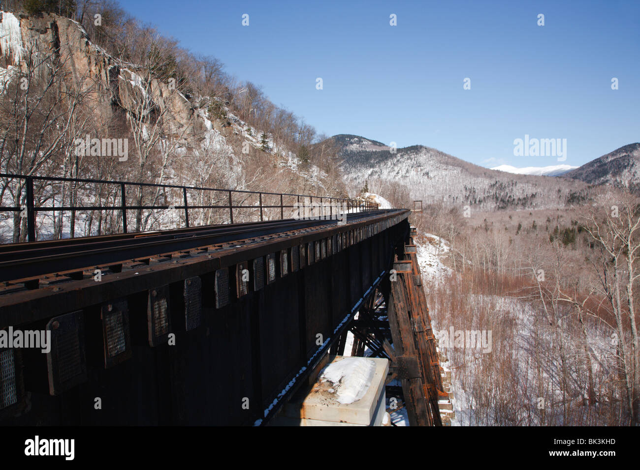Crawford Notch State Park - Frankenstein Trestle during the winter ...