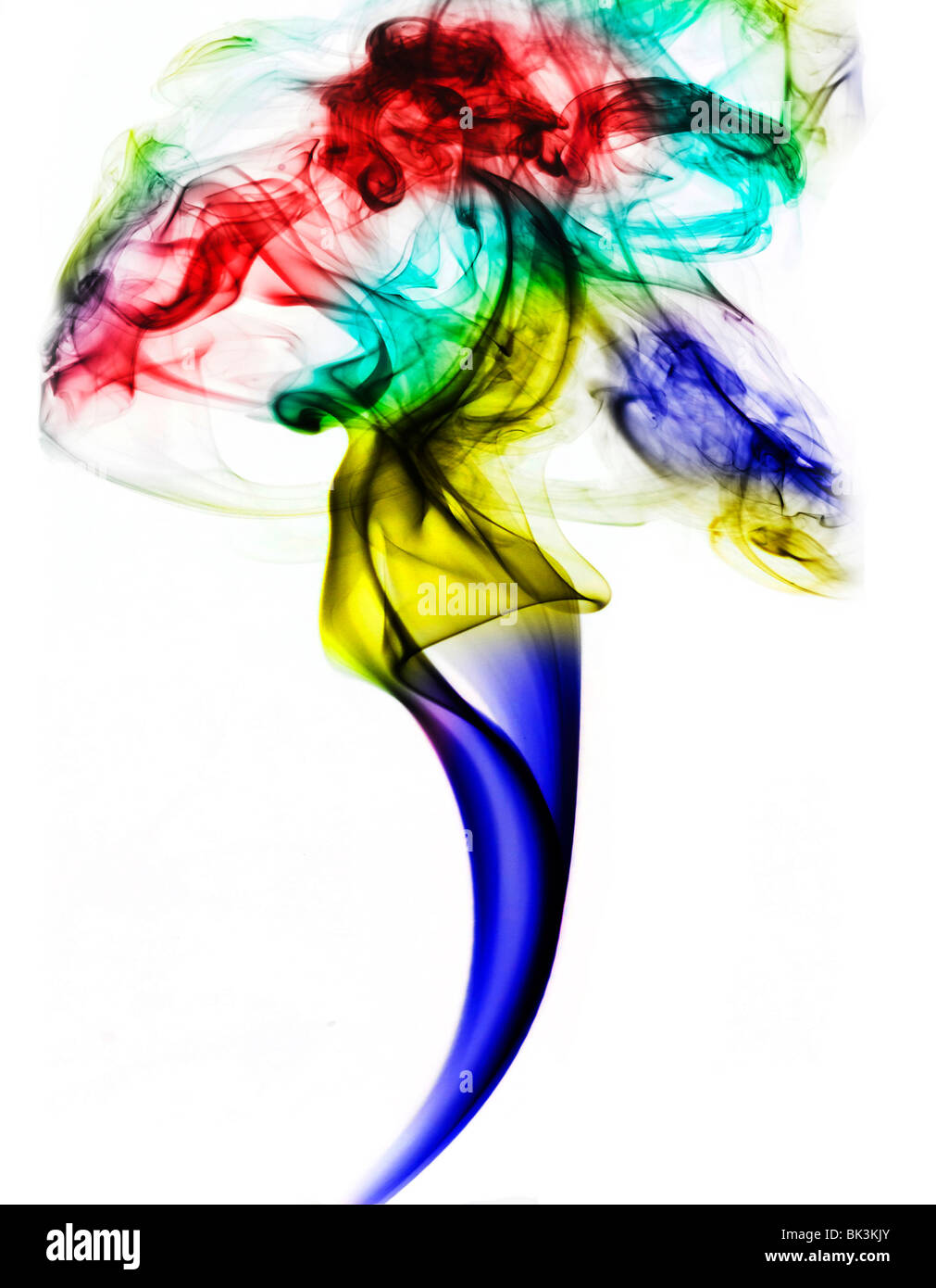 Incense smoke, abstract shape on black background Stock Photo - Alamy