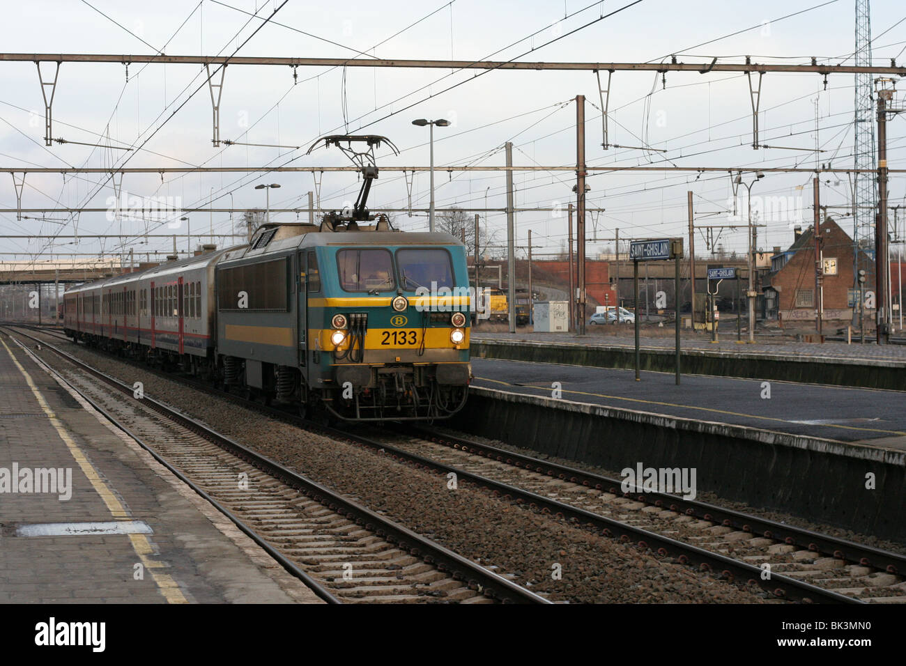 Belgian train. Saint Ghislain station. Belgium Stock Photo - Alamy