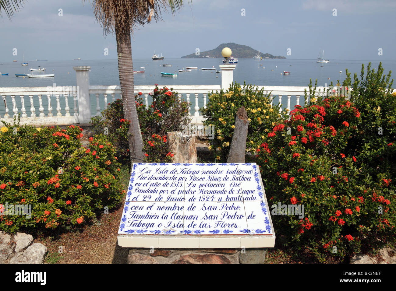 Ceramic plaque with brief history of island, Isla Taboguilla in ...