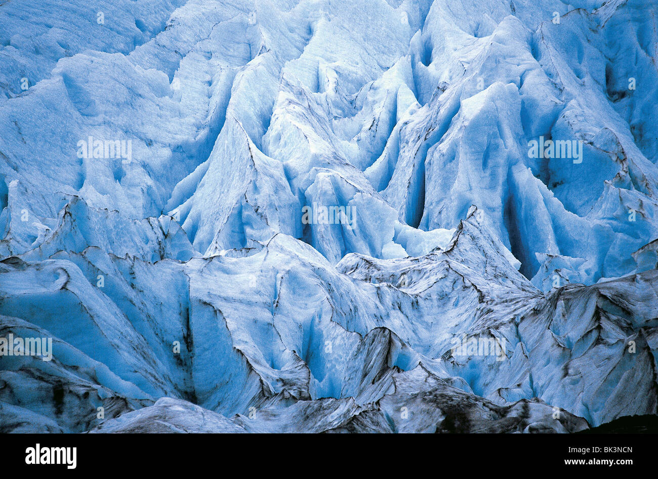 Close-up detail North American glacial landscape of Portage Glacier ...
