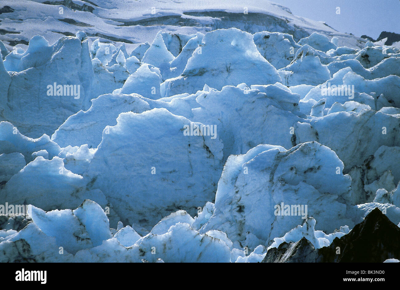 Close-up detail North American glacial landscape of Portage Glacier ...