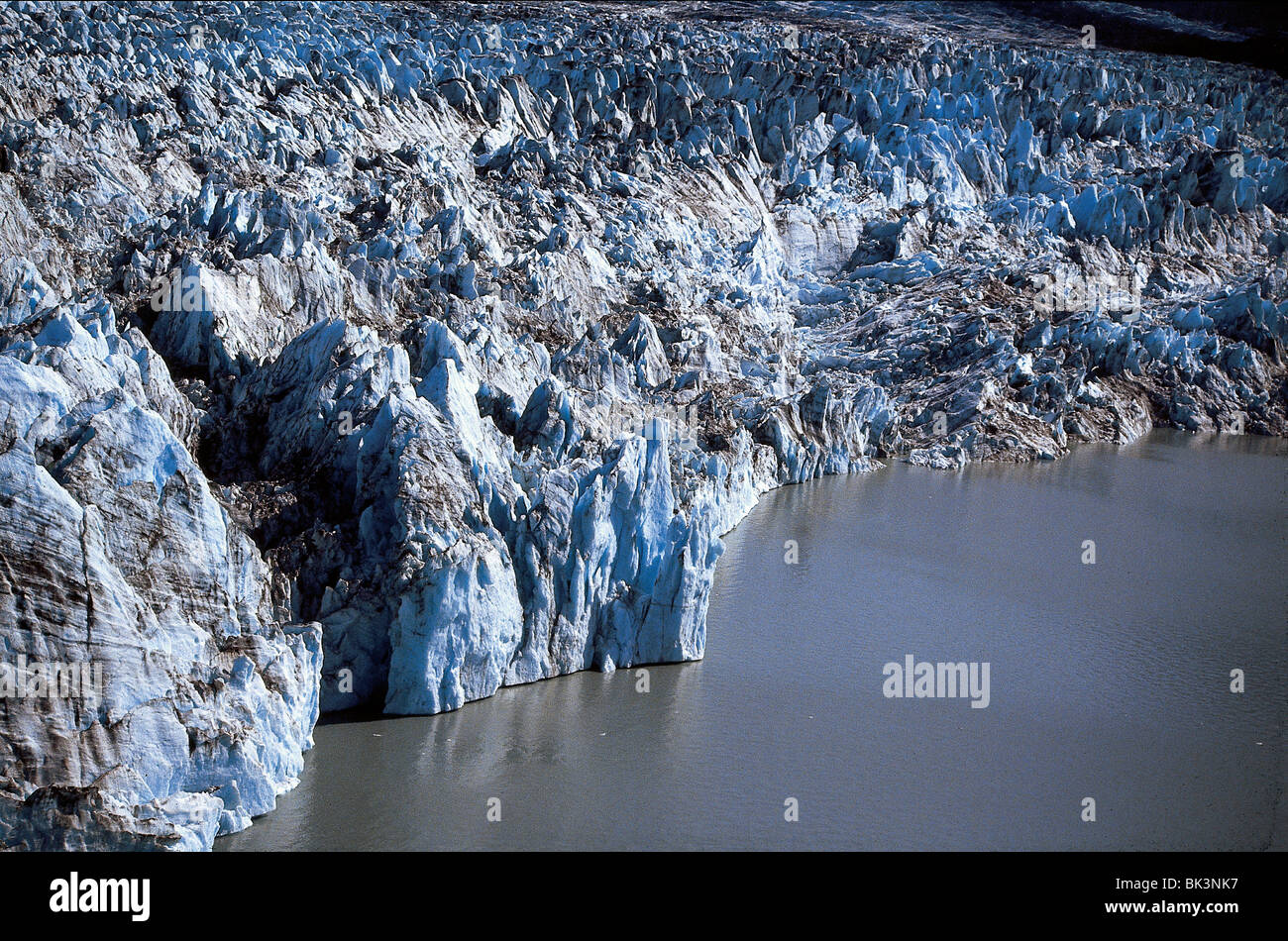 Detail of Eagle Glacier at water's edge in the state of Alaska, United ...