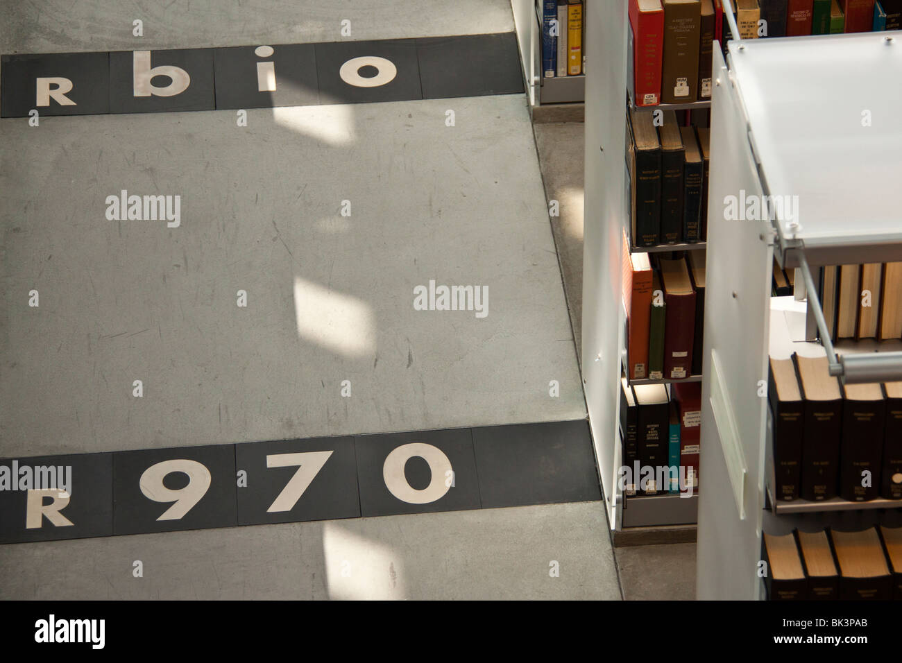 Dewey decimal classification numbers on floor of the downtown main ...