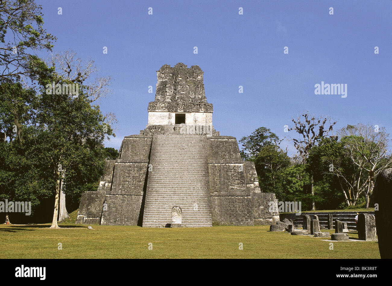 Ancient Pre-Columbian Mayan archaeological site showing the Maya Temple ...
