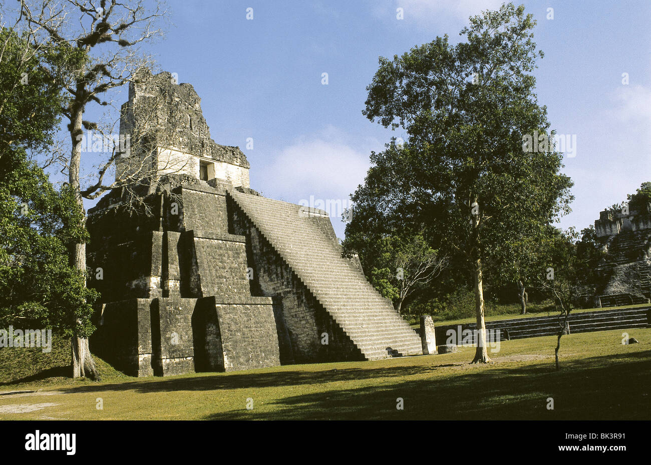 Ancient Pre-Columbian Mayan archaeological site showing the Maya Temple ...