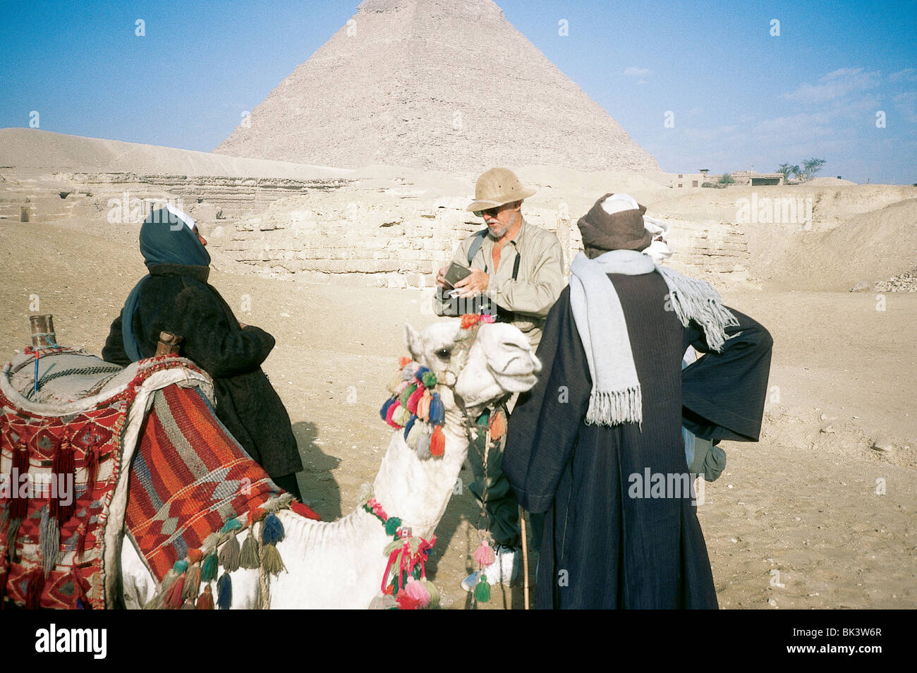 Tourist at the Great Pyramids of Giza Stock Photo - Alamy