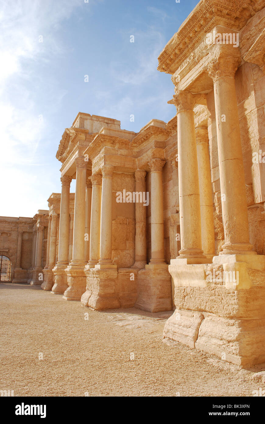 Theater in the ruins of the Palmyra archeological site, Tadmur, Syria ...
