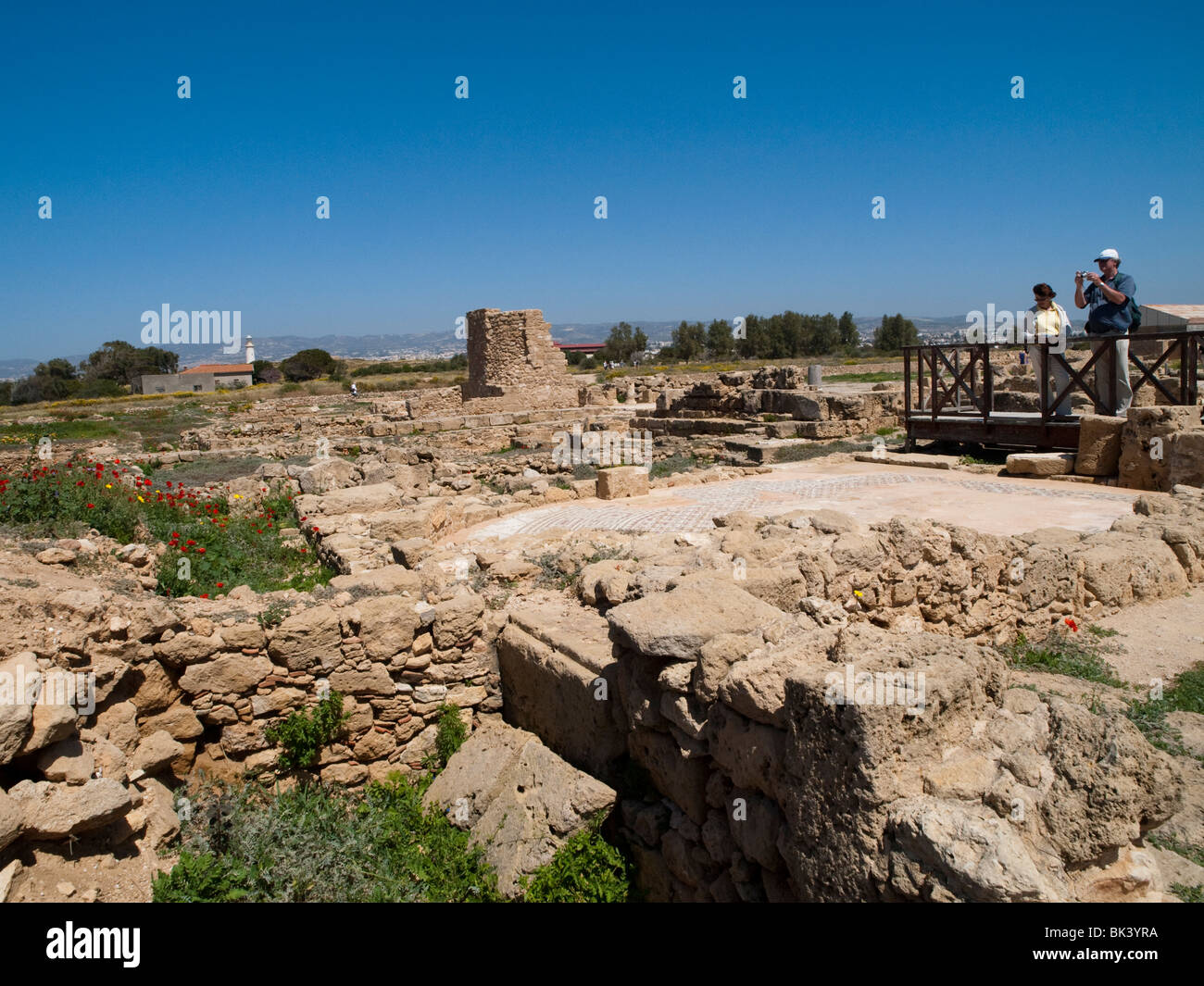 Ruins of the House of Theseus at Paphos Archaeological Park, Cyprus ...