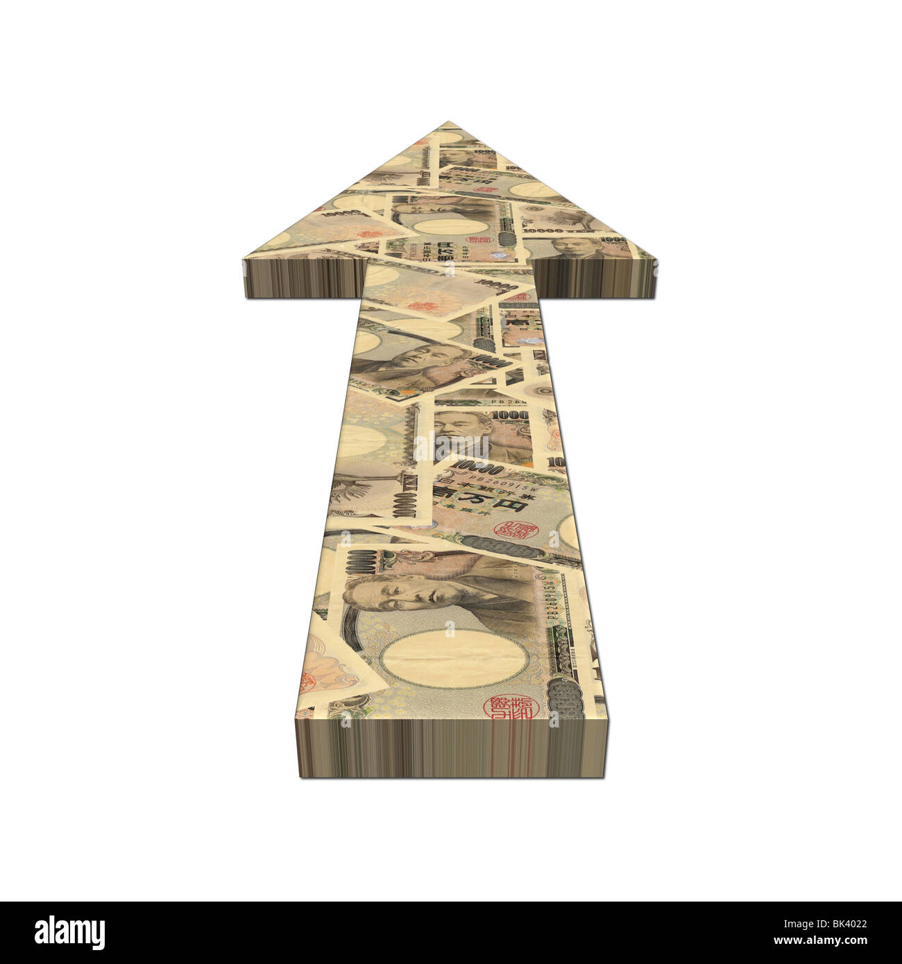 Japanese Yen arrow on white illustration Stock Photo - Alamy