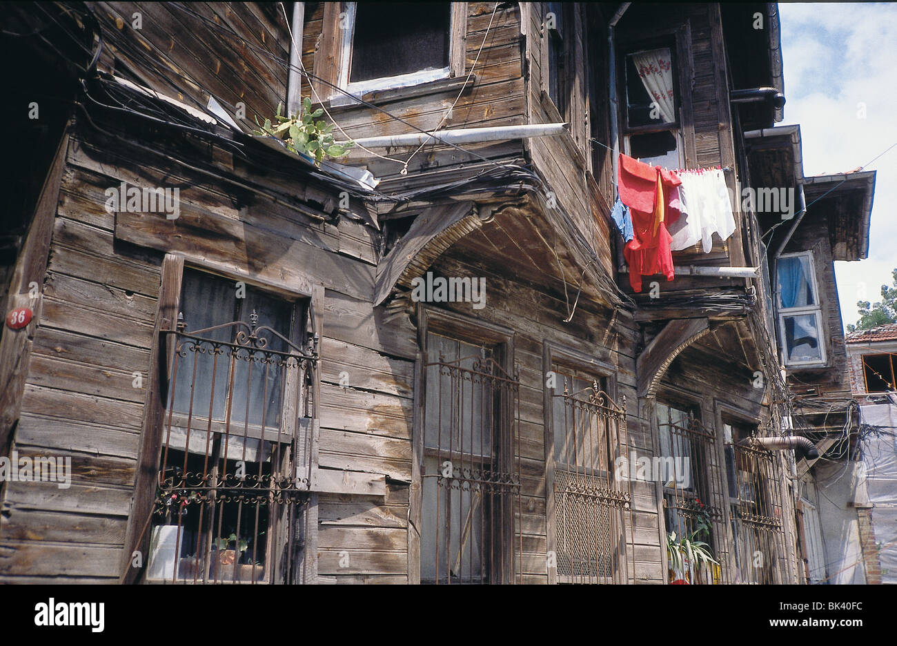 Exterior of Turkish row houses homes & apartments in Istanbul Turkey ...