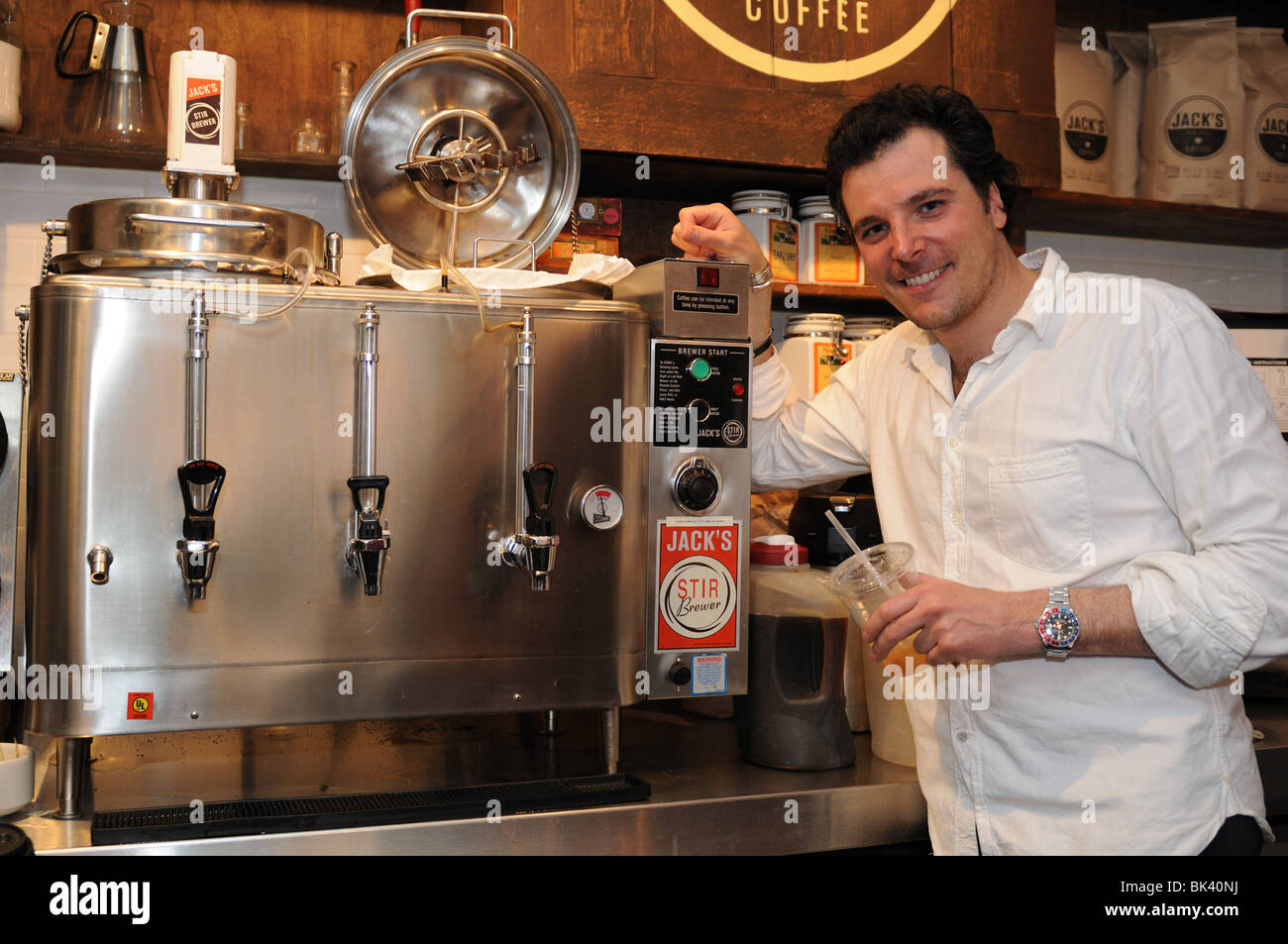 Jack Mazzola, owner of Jack's Stir Brew Coffee, in his store on Front ...