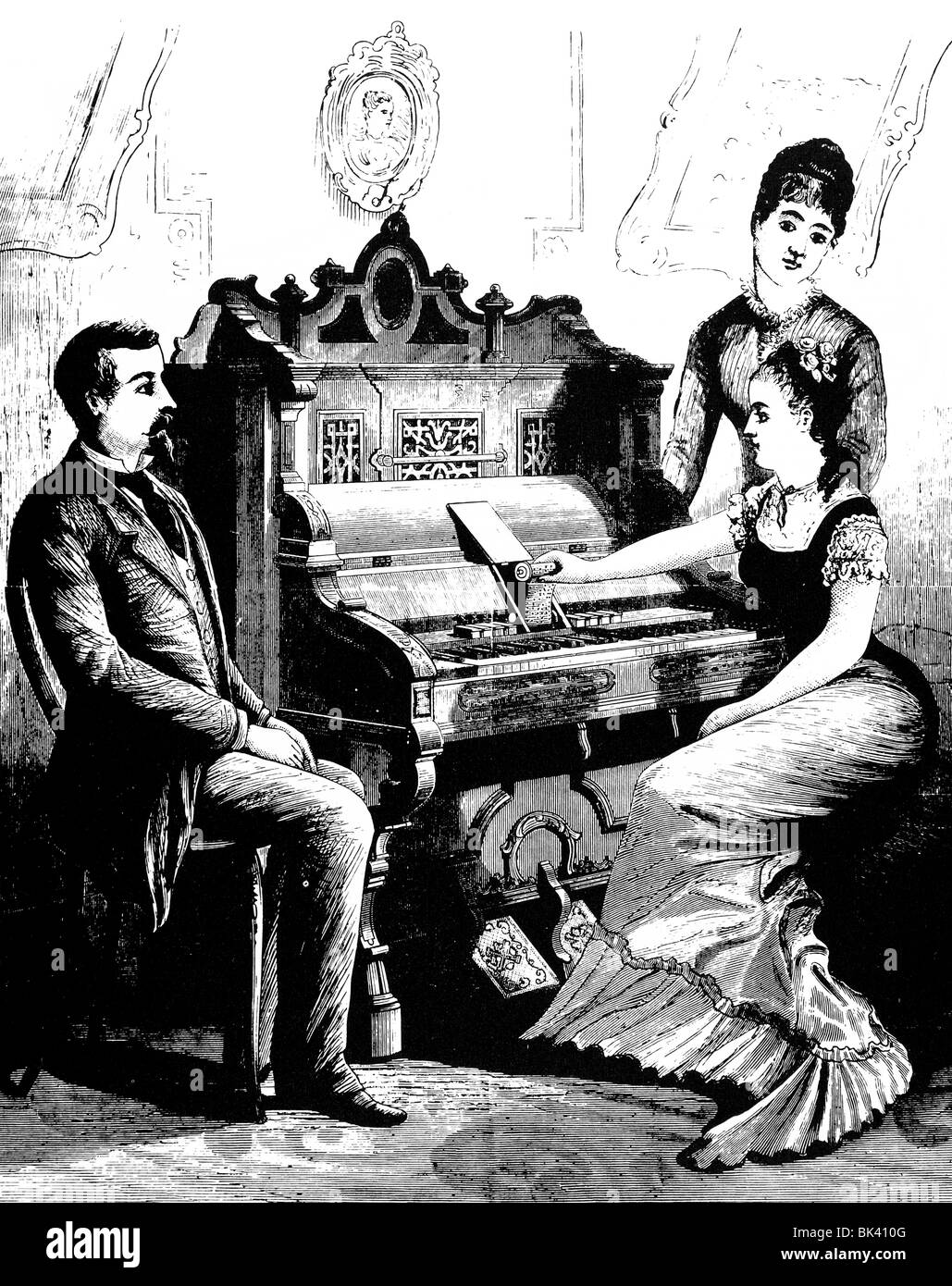 Gally s Autophone, self-playing musical instrument, 1879 Stock Photo ...