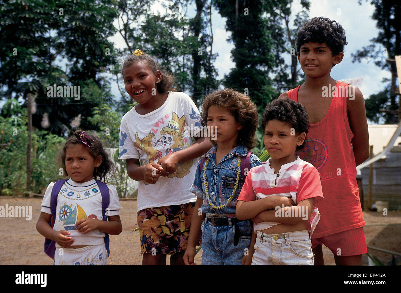 Group portrait of children in Venezuela, South America Stock Photo - Alamy