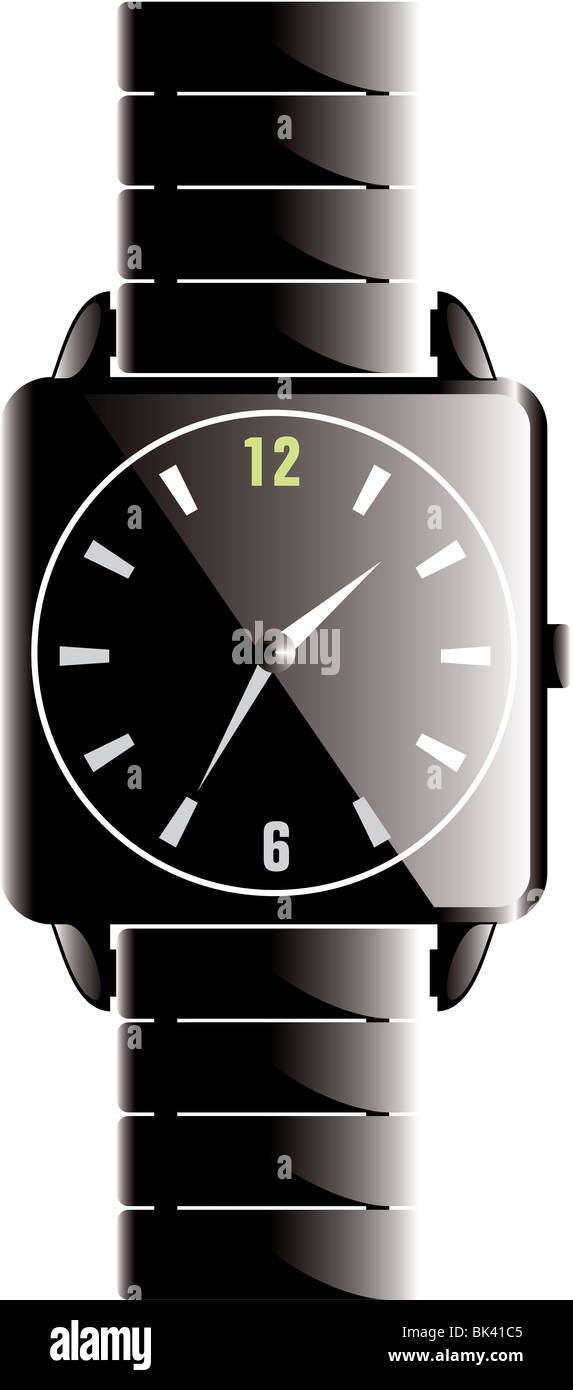 Black designer watch Stock Photo - Alamy