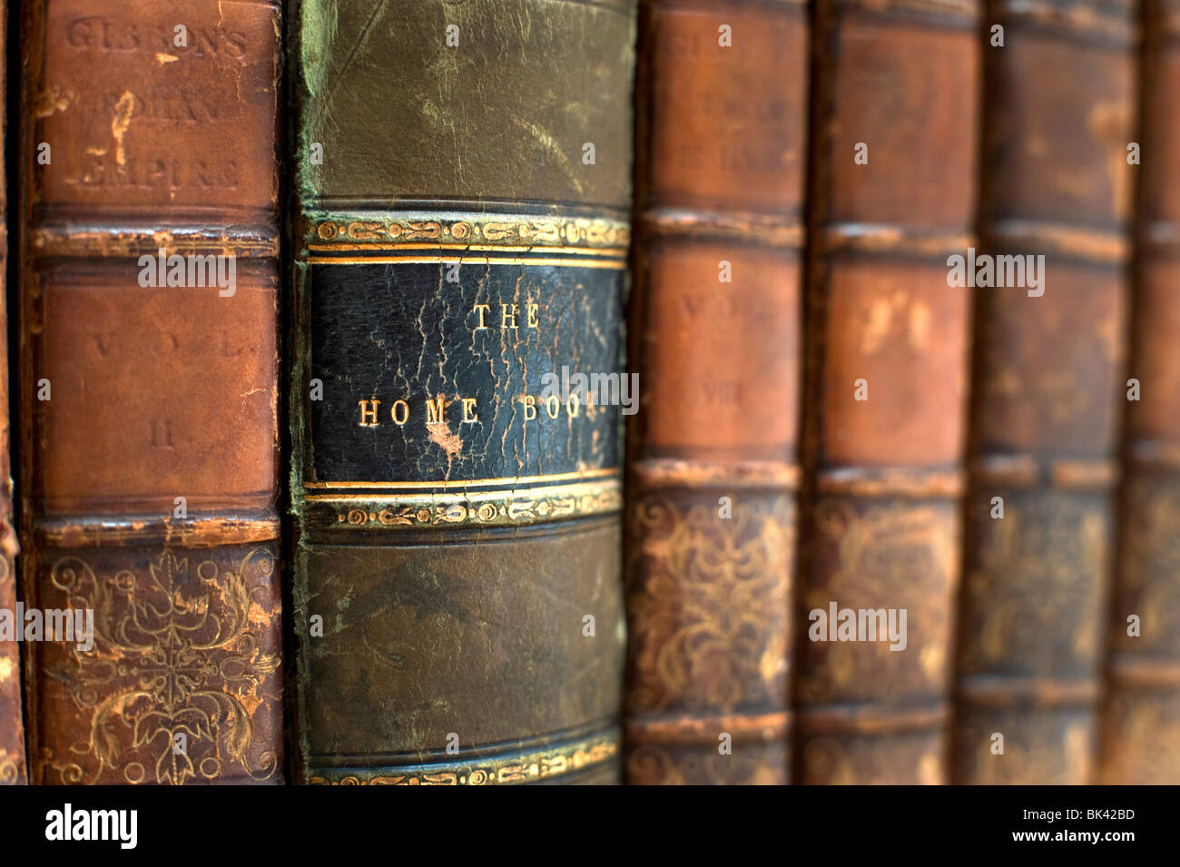 Antique, open, book, ready to read in dark wood environment Stock Photo ...