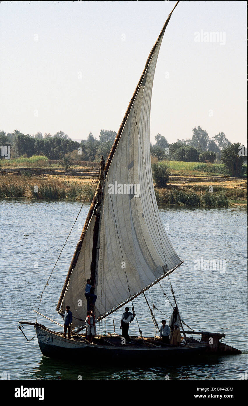 Sailboat in the Nile River, Egypt Stock Photo - Alamy