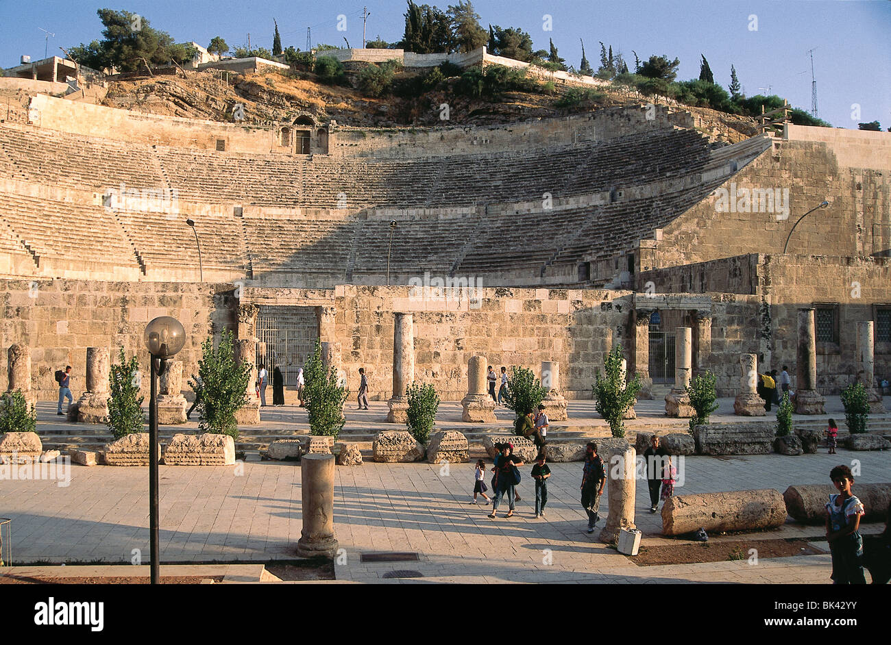 Ruins of a Roman amphitheater in old city of Amman Jordan theater was ...