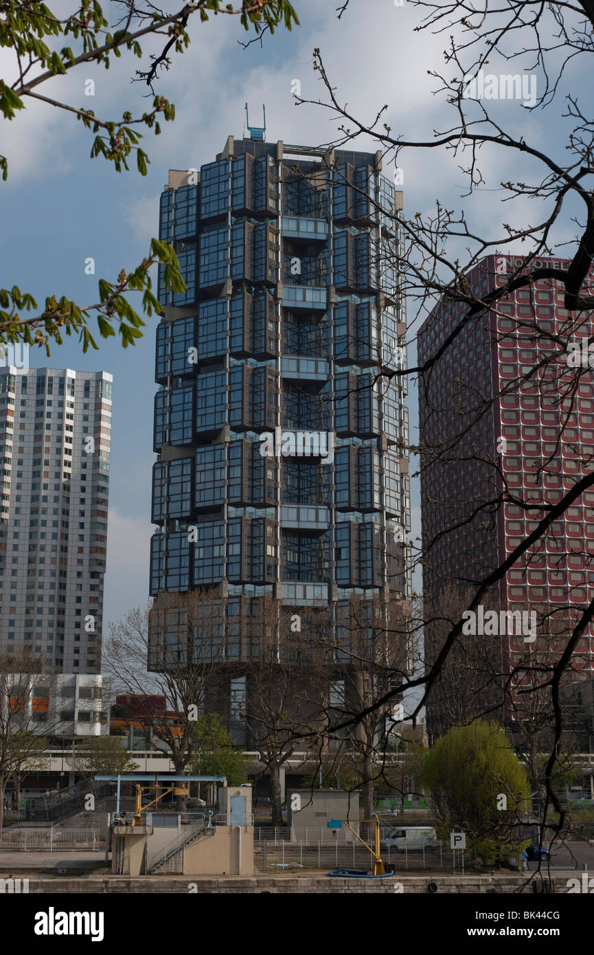 Paris, France, Modern Architecture, Office Building on Seine River ...
