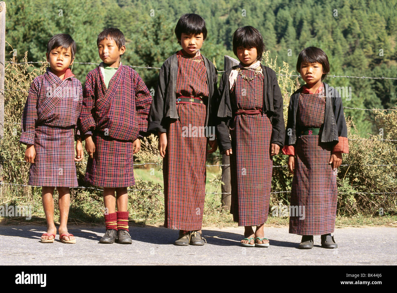Group portrait of five children wearing traditional clothing in the ...