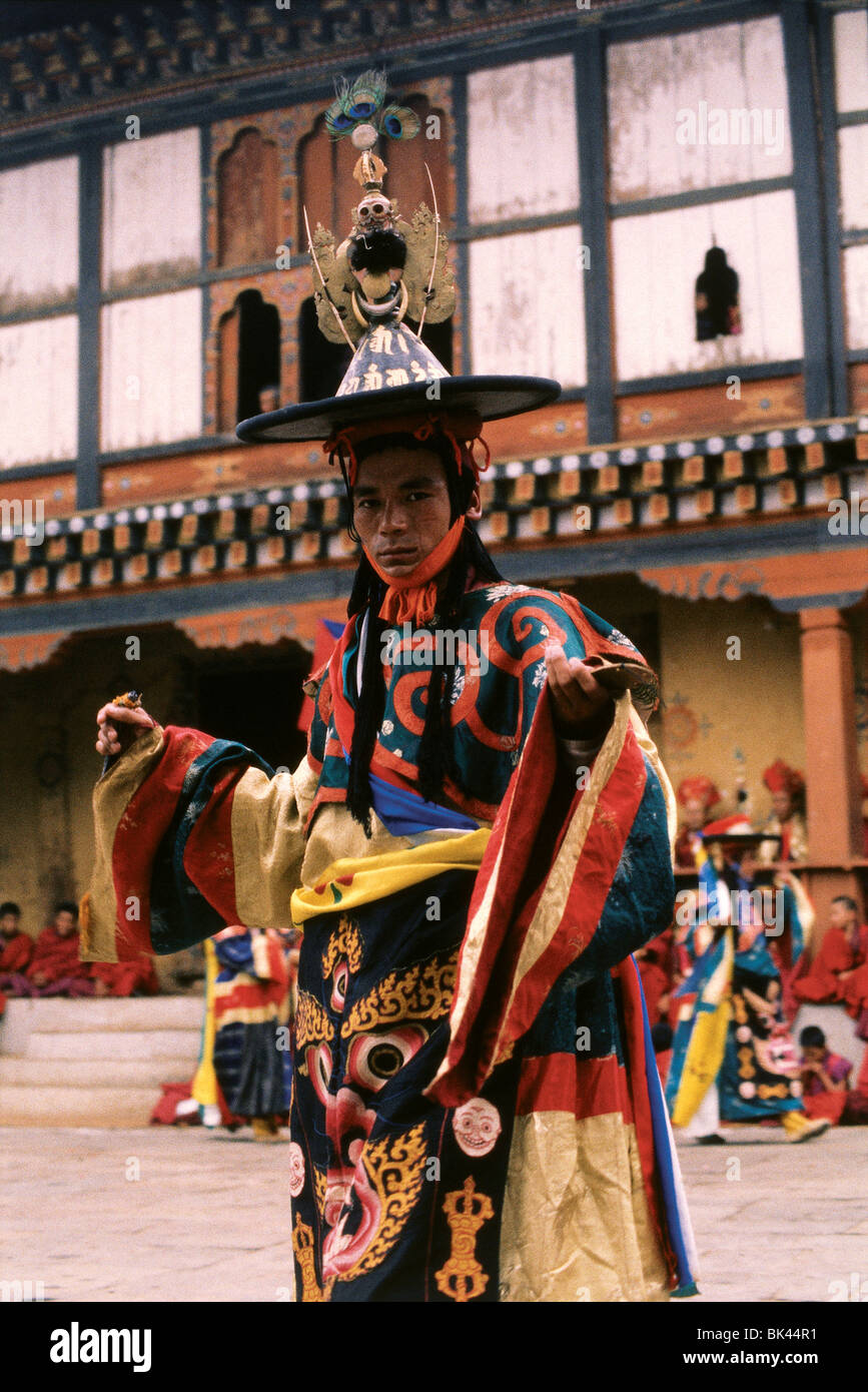 Black Hat Dancer, Kingdom of Bhutan Stock Photo - Alamy