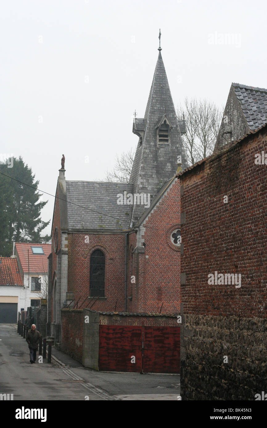 Old church in the town of Chievres, Belgium Stock Photo - Alamy