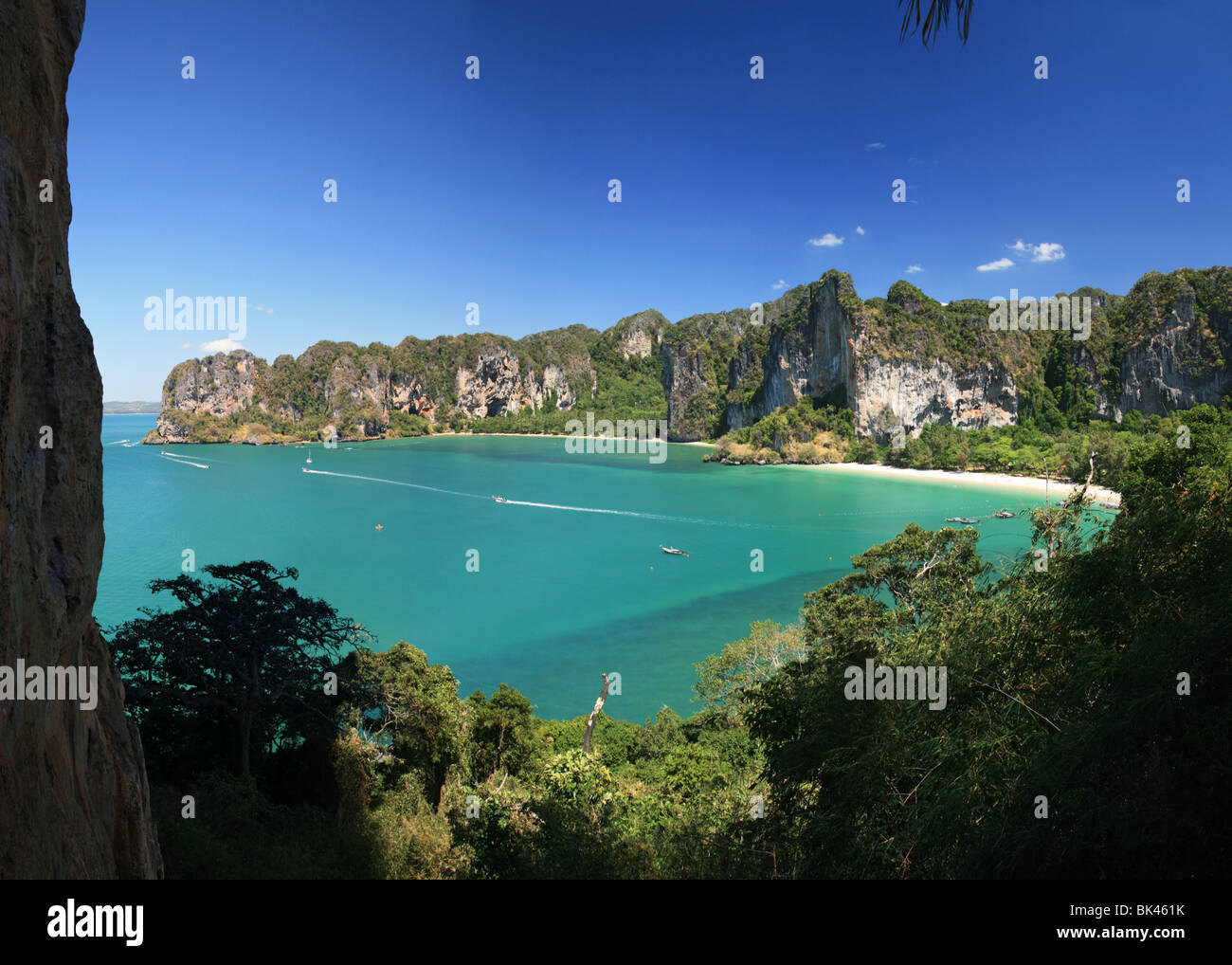 Panorama of the west side of the Railey Peninsula from Thaiwand Wall ...