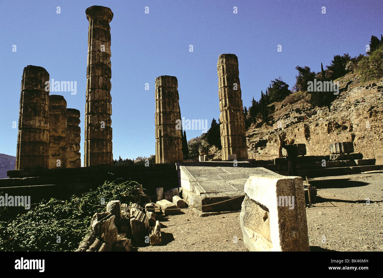 Temple of Apollo Ruins in Delphi, Greece Stock Photo - Alamy