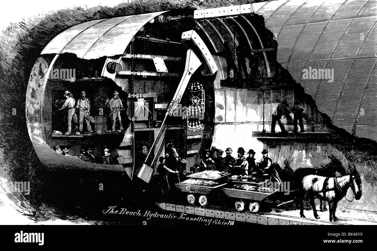 Hydraulic shield used in St. Clair River Tunnel, 1896 Stock Photo - Alamy