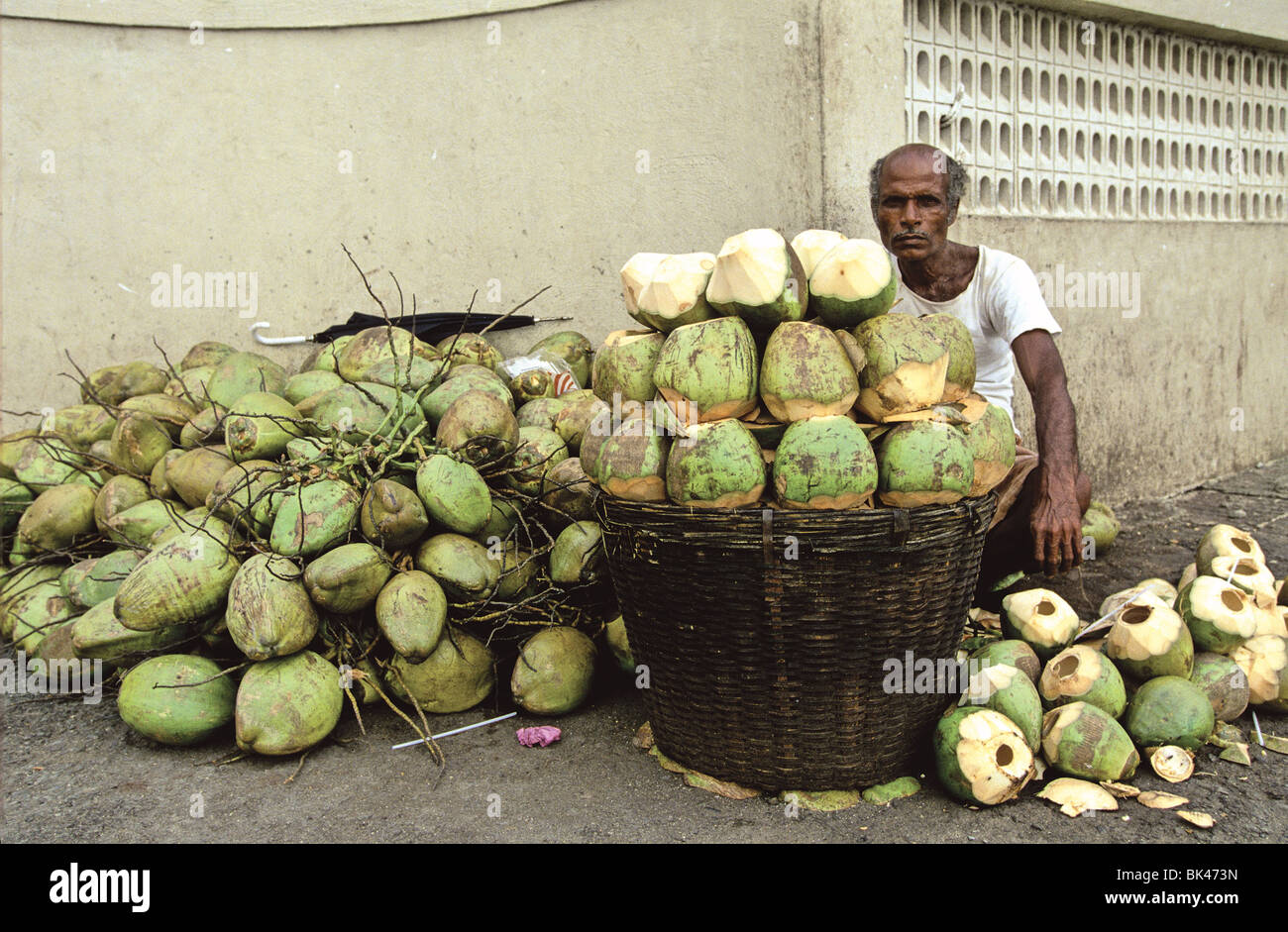 Coconut water vendor in Mumbai, India Stock Photo - Alamy