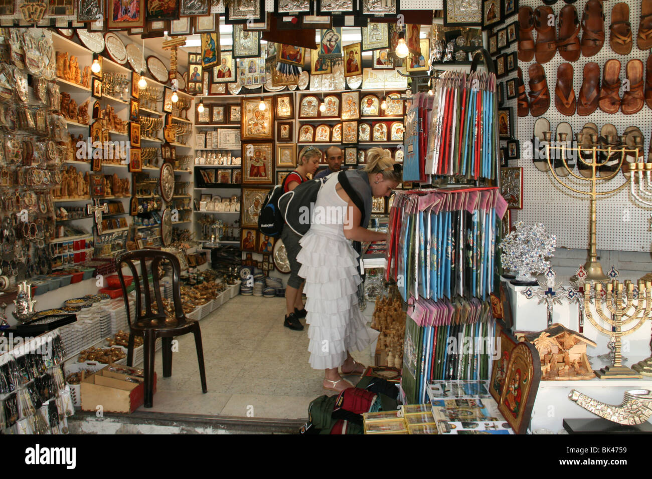 Christian and Jewish symbols in souvenirs Shop in Jerusalem, Israel ... Christian and Jewish symbols in souvenirs Shop in Jerusalem, Israel ...