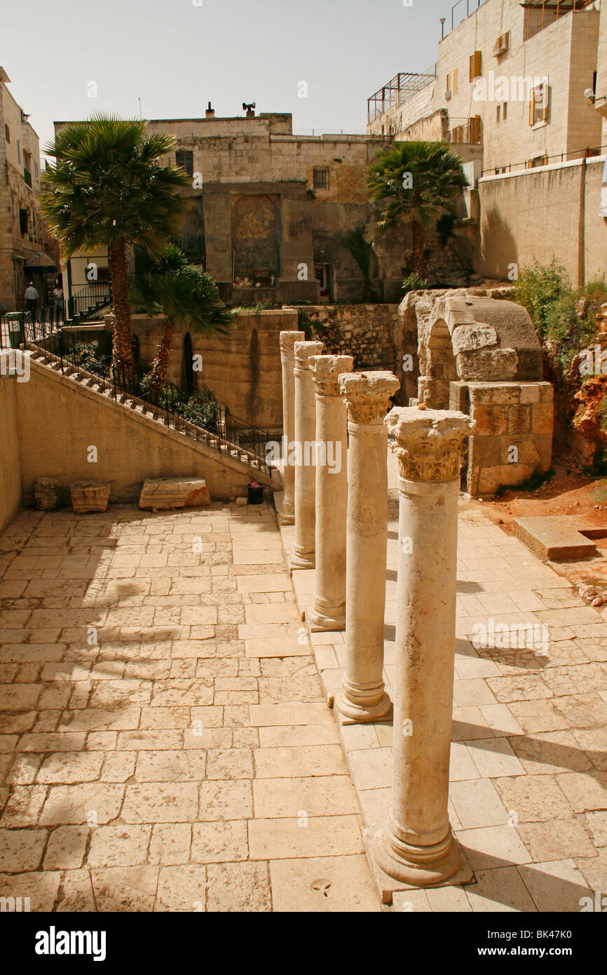 Ruins of the ancient Roman street Cardo, Jerusalem, Israel Stock Photo ...