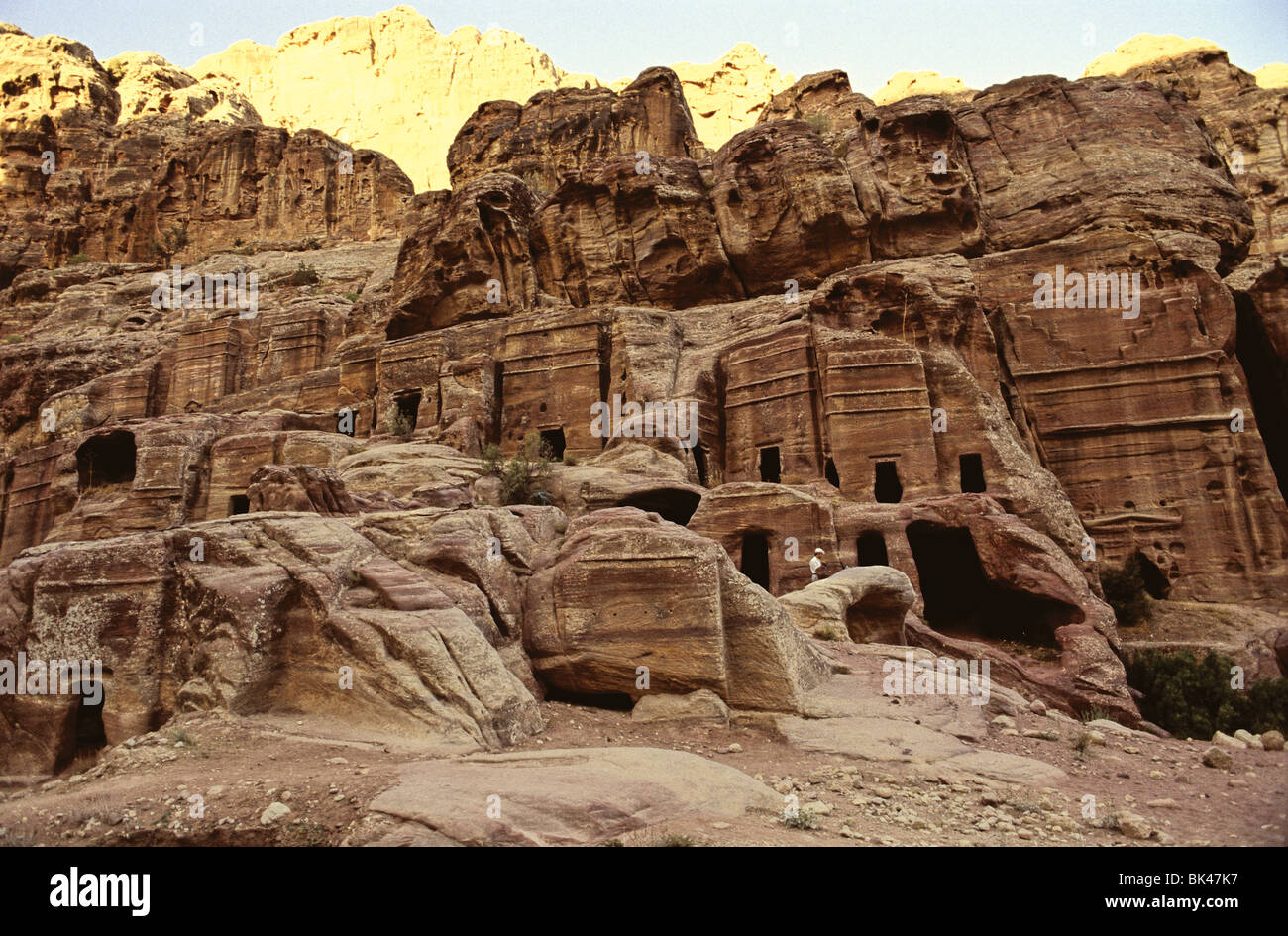 Rock-cut tombs in the ancient city of Petra, Jordan Stock Photo - Alamy