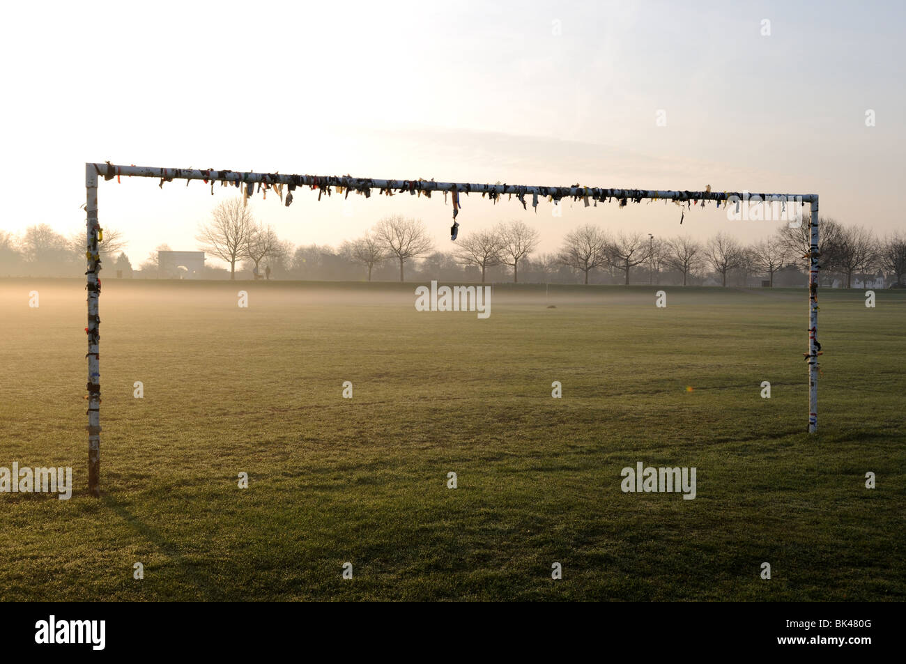 Goal Post Football Pitch Stock Photo - Alamy