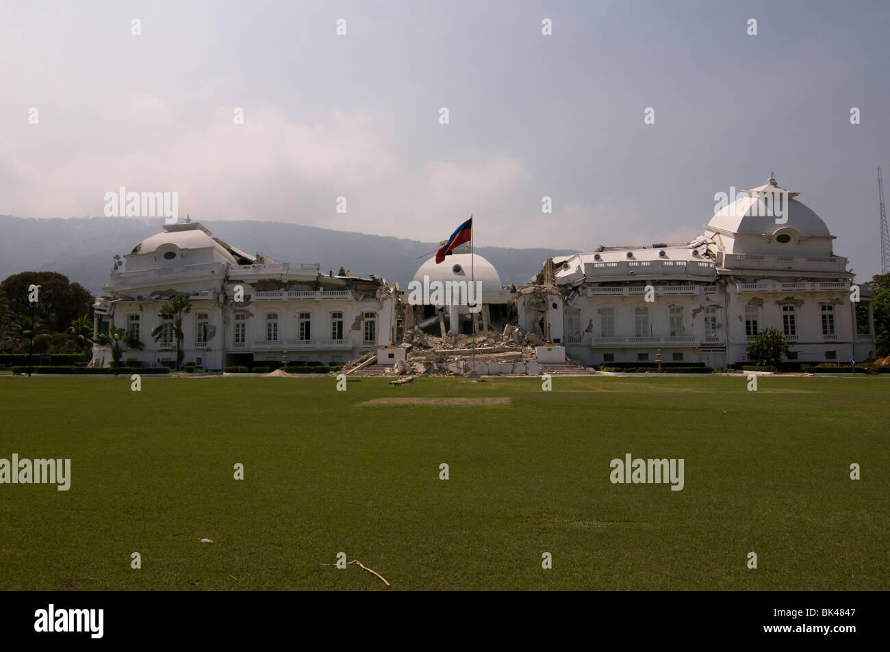 The collapsed National Palace which was the official residence of the ...