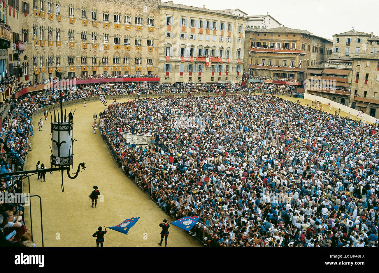 The famous horse race, the Palio, held in July and August in the Piazza ...