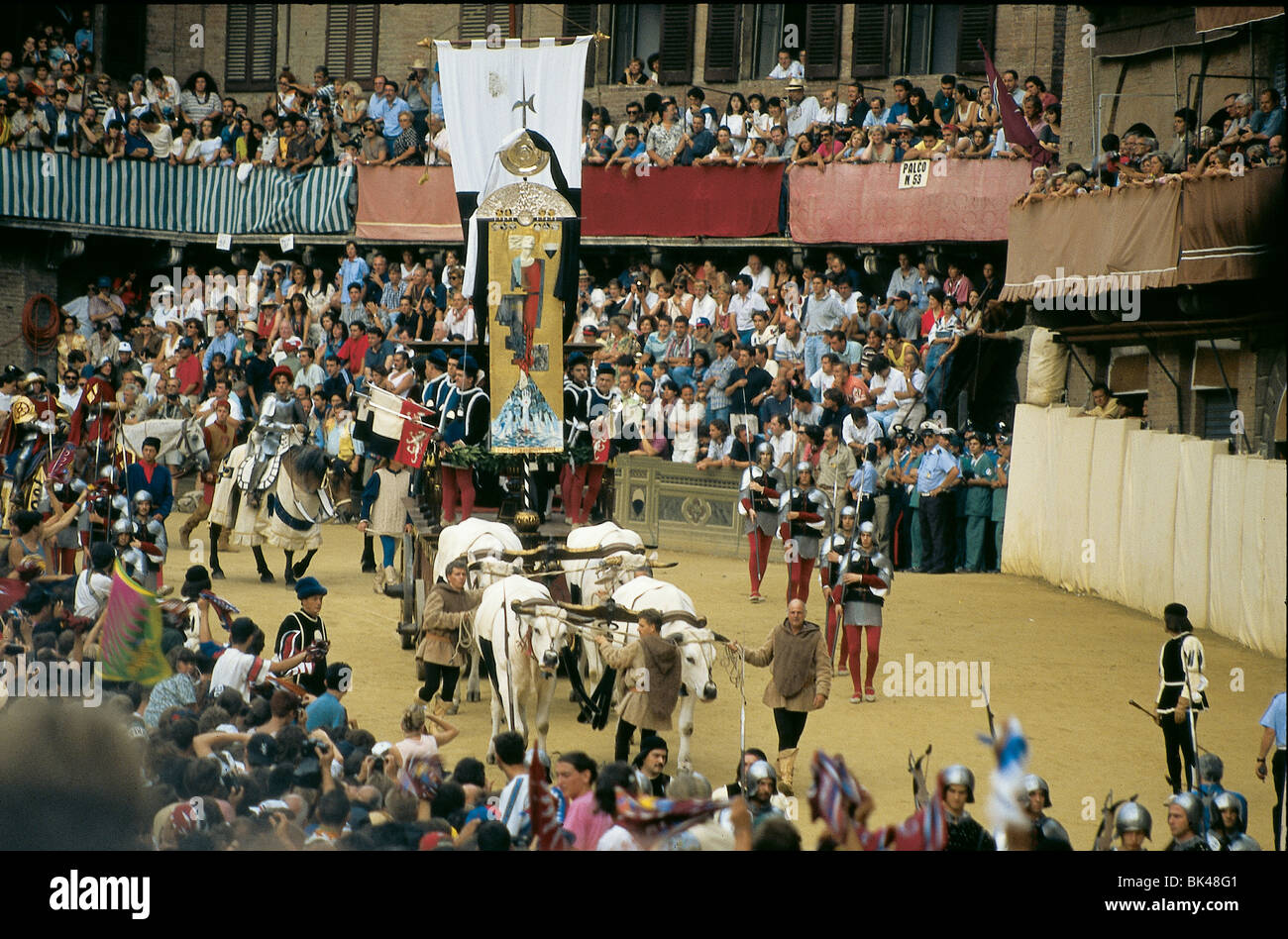 The famous horserace, the Palio, held in July and August in the Piazza ...