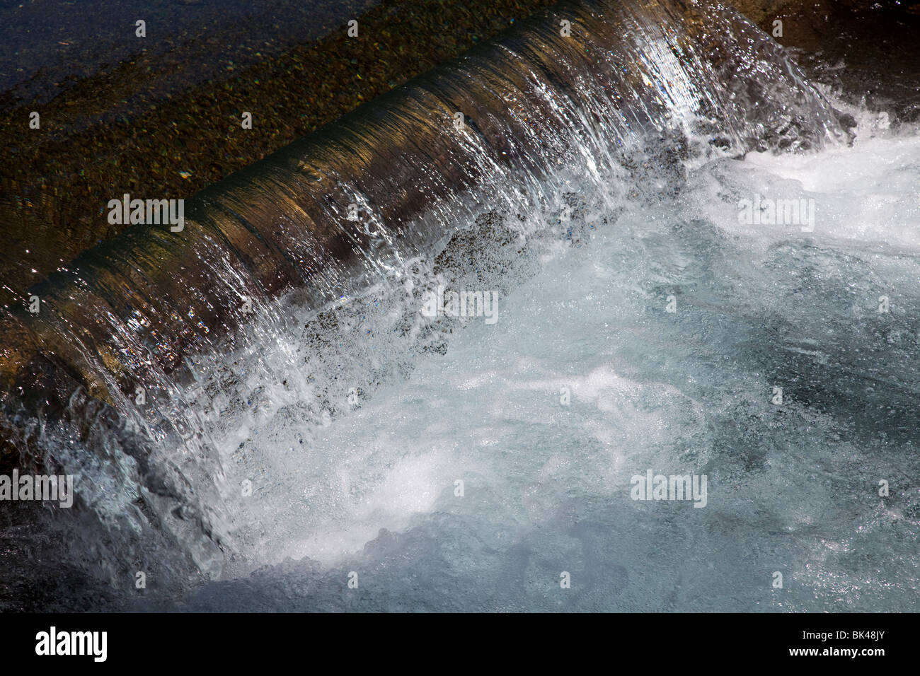 Weir helping to oxygenate water Texas USA Stock Photo - Alamy