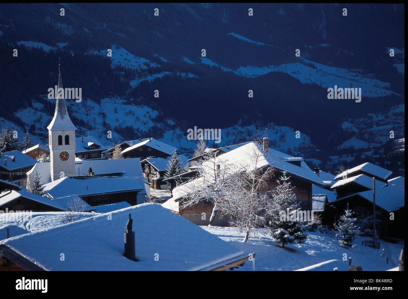 Village of Bellwald in the Pennine Alps of southwest Switzerland Stock ...