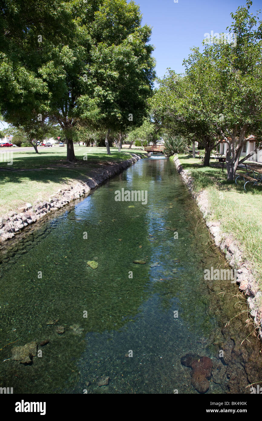 Canal fed by San Solomon Springs Balmorhea state park Texas USA Stock ...