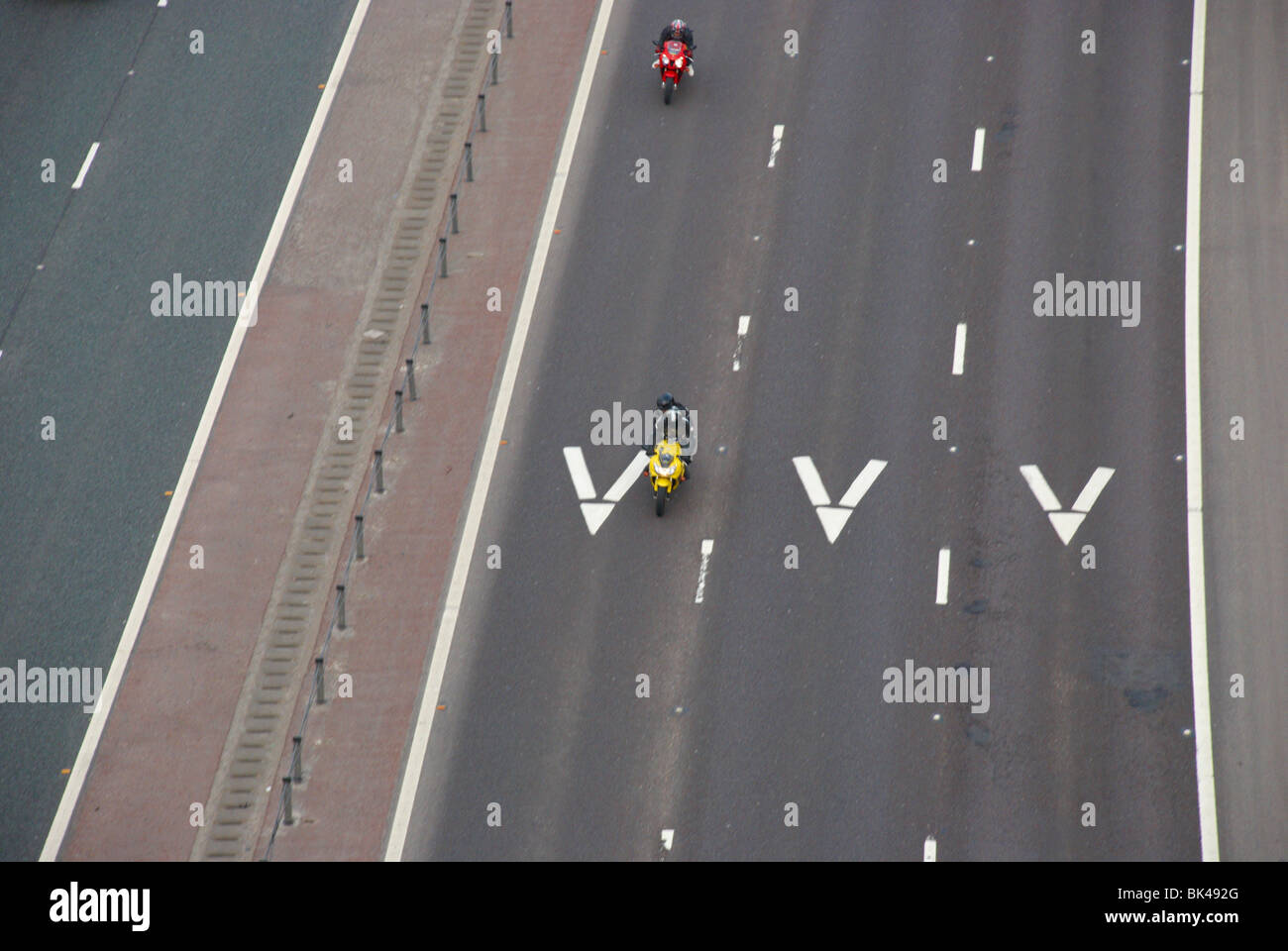 Bikers on a quiet M62 motorway Stock Photo - Alamy