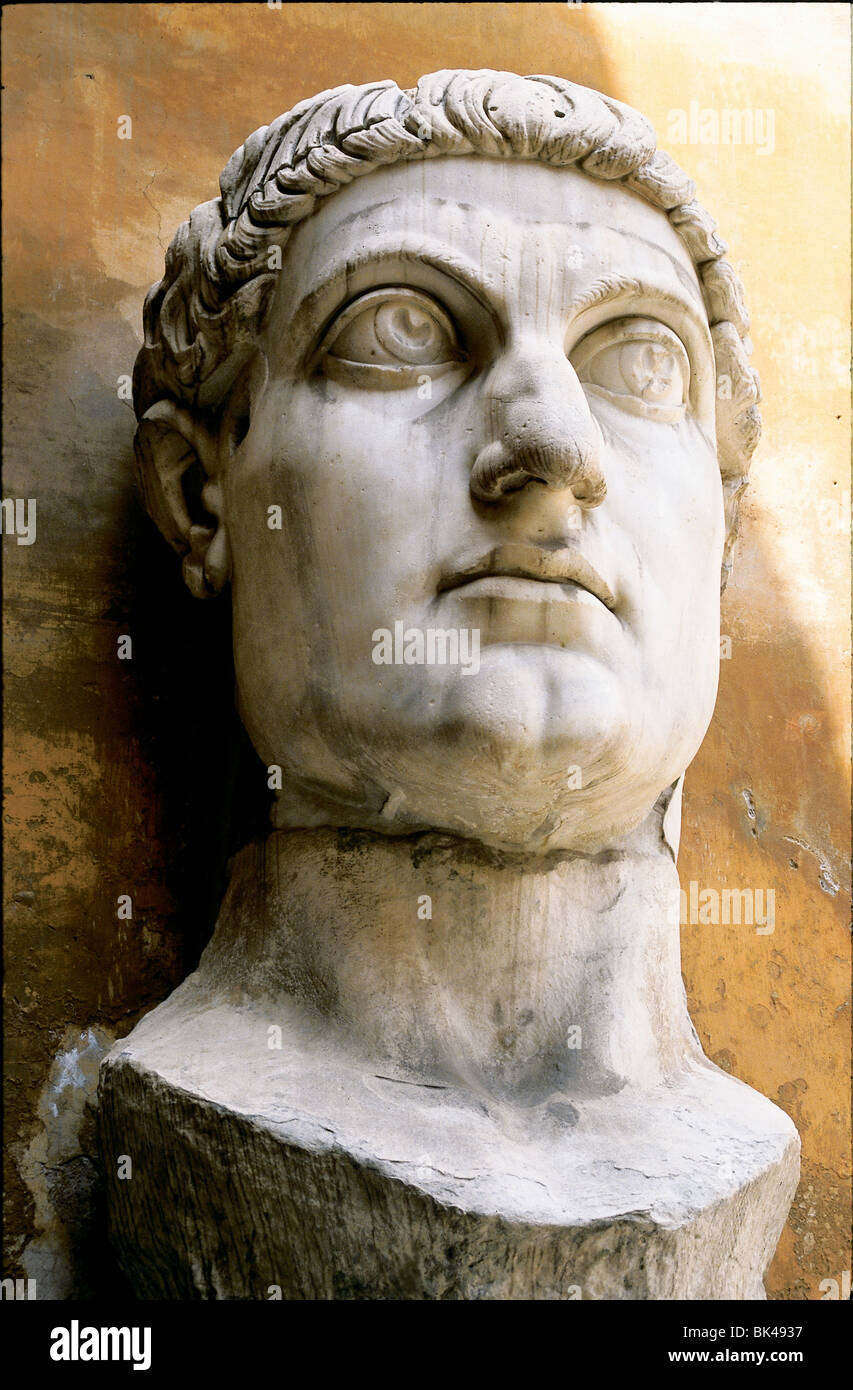 Statue of the Roman Emperor Constantine in the courtyard of the ...