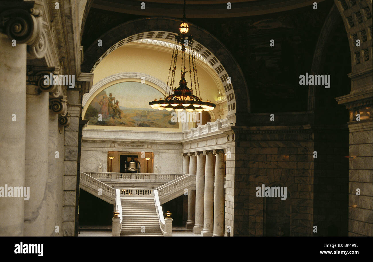 Hallway and steps inside the Capitol Building in Salt Lake City, Utah ...