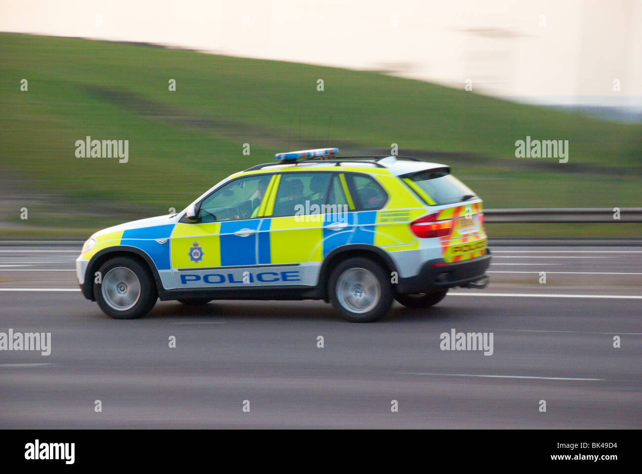 Police car lights empty road hi-res stock photography and images - Alamy