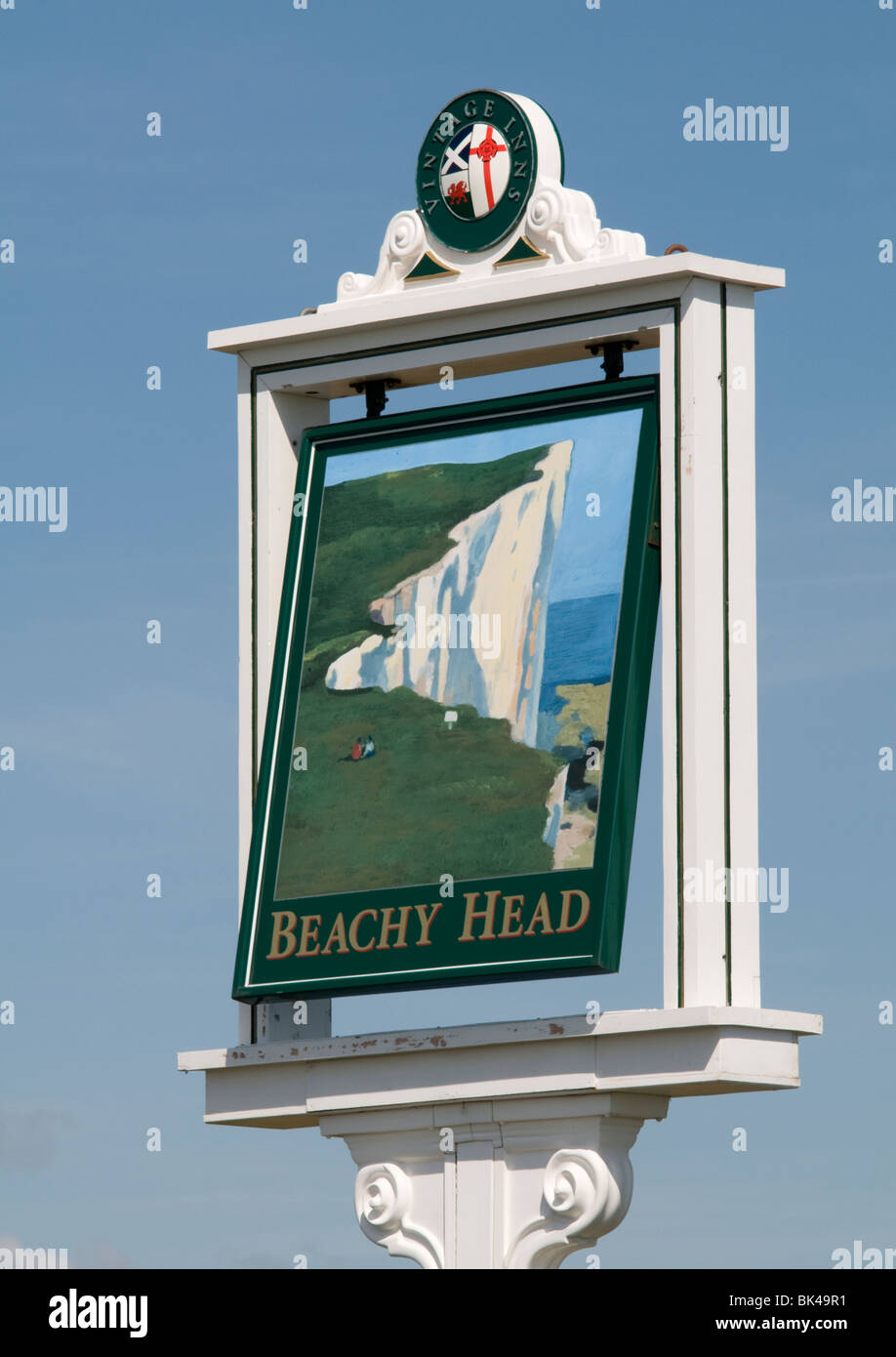 UNITED KINGDOM, ENGLAND. Pub sign at the top of Beachy Head Stock Photo ...