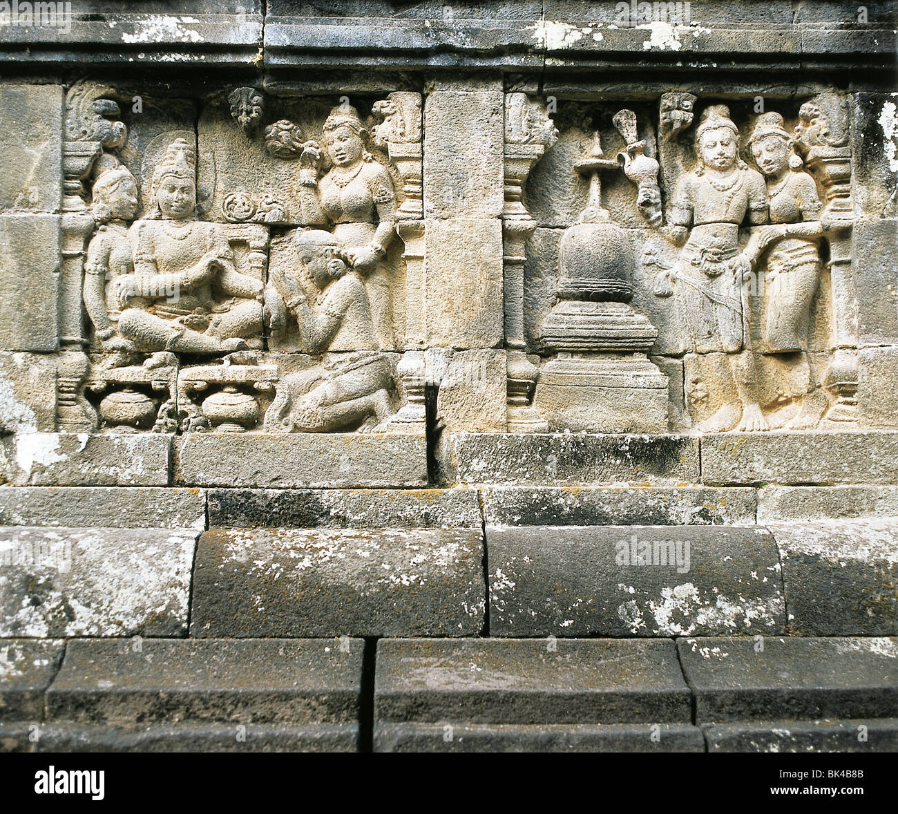 9th Century Stone relief carvings tell stories of Buddha's life at the ...