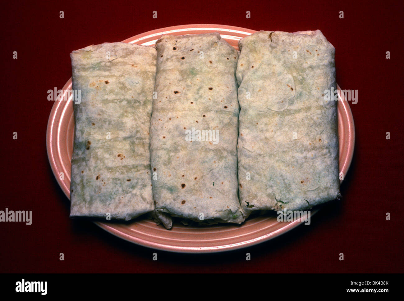 3, three, burritos, burrito, burritos stuffed with refried beans ...