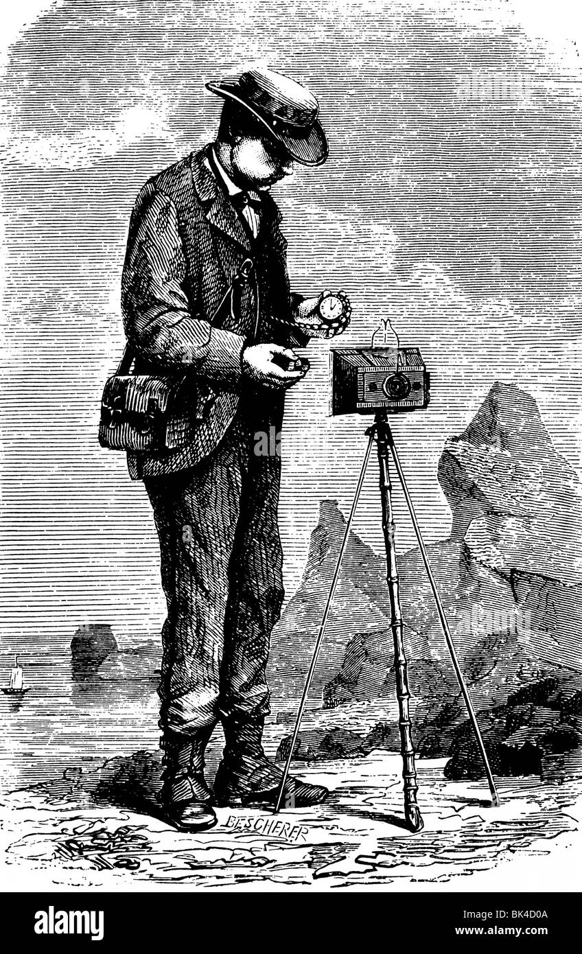 A early pocket-size photographic camera, 1875 Stock Photo - Alamy